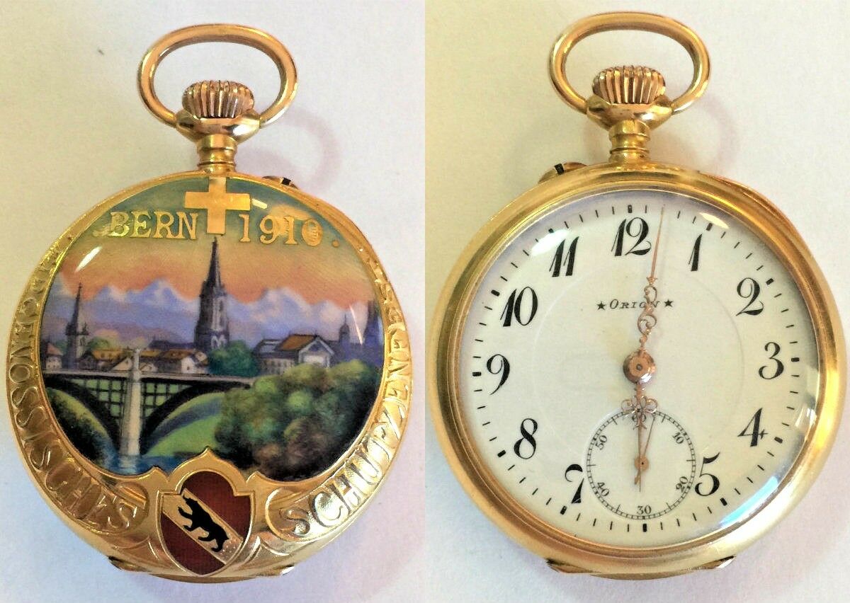 Swiss 1910 Gold Shooting Watch Bern Switzerland Very Rare – World ...
