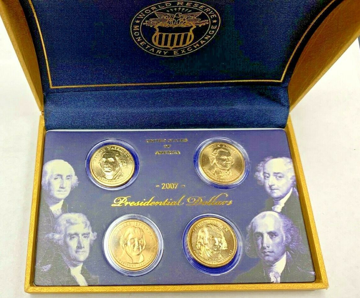 US 2007 Set 4 Coins $1 - 1st 2nd 3rd 4th President Special Edition ...