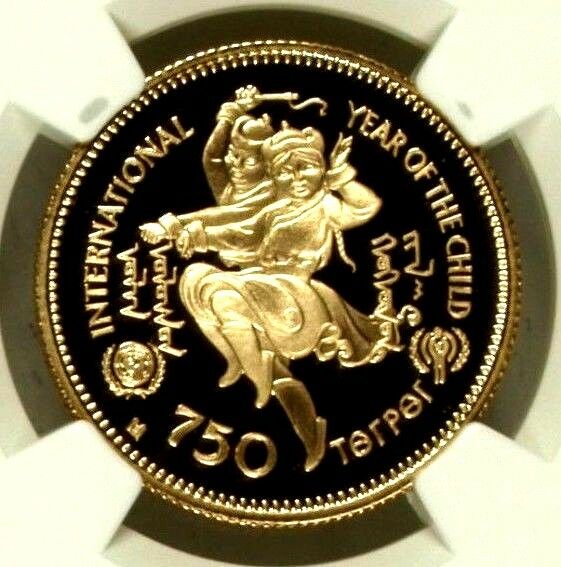 1980 Mongolia 750 Tugrik Gold Coin Year of Child NGC PF69 Ultra Cameo – World Quality Coins